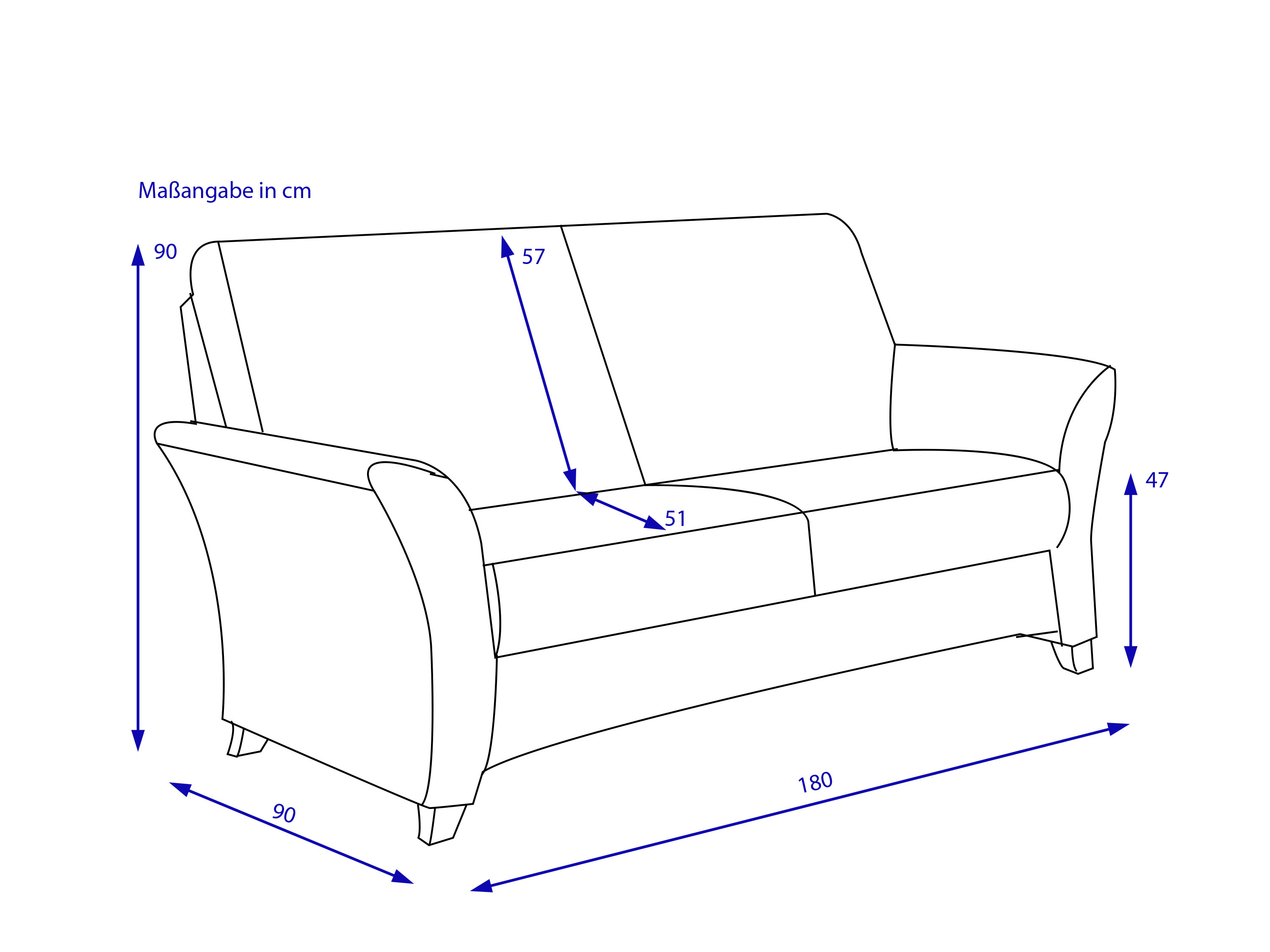 Sofa Rolf Weber 2,5 Sitzer SALCHING | Einzelsofas | Polstermöbel ...