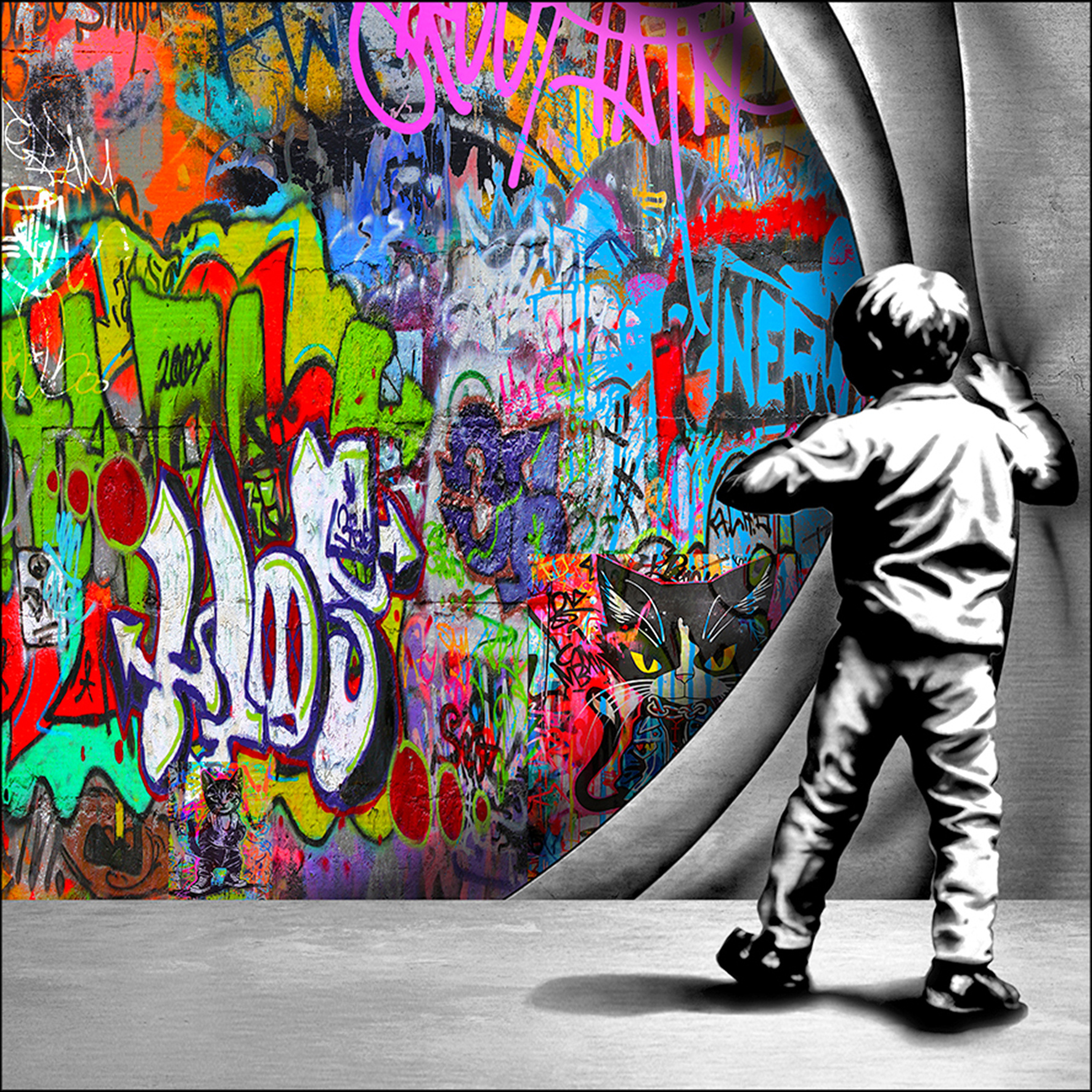 Glasbild GRAFFITI DISCOVERY | Glasbilder | Bilder & Rahmen ...